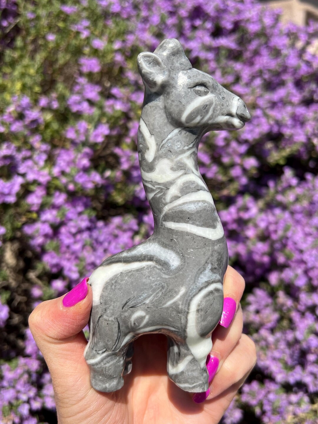 Shell Jasper Giraffe Carving, Thousand Eye Jasper, Giraffe Crystal ...