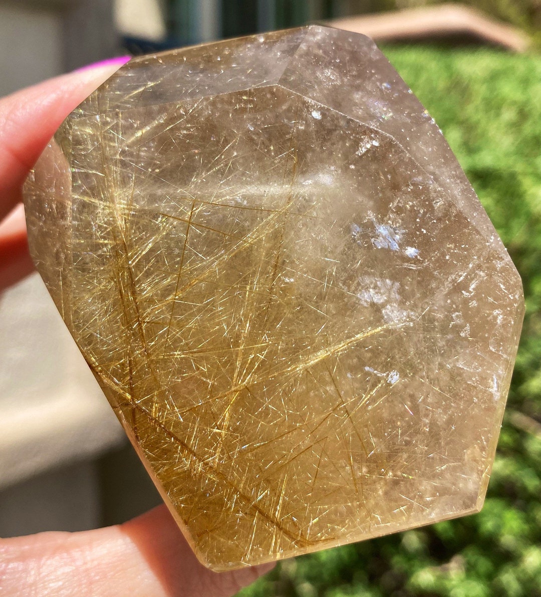 Golden Rutile Quartz Freeform 421g - Etsy