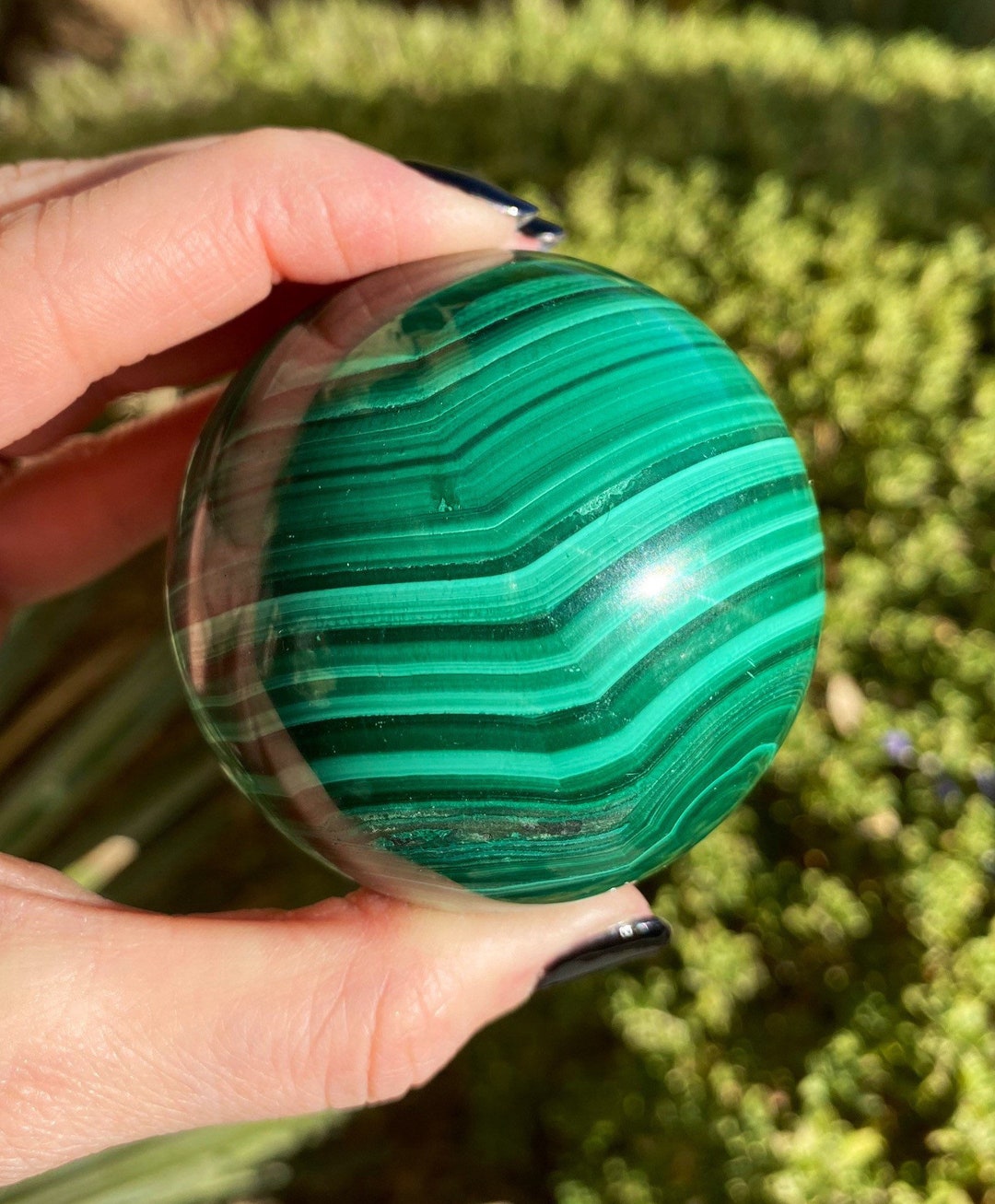 1lb Malachite Sphere W/stand 61mm - Etsy