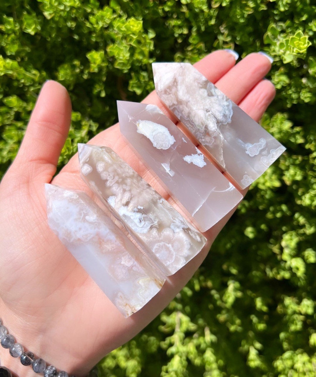 You Chooseuv Reactive Flower Agate Towers, Flower Agate Tower, Flower ...