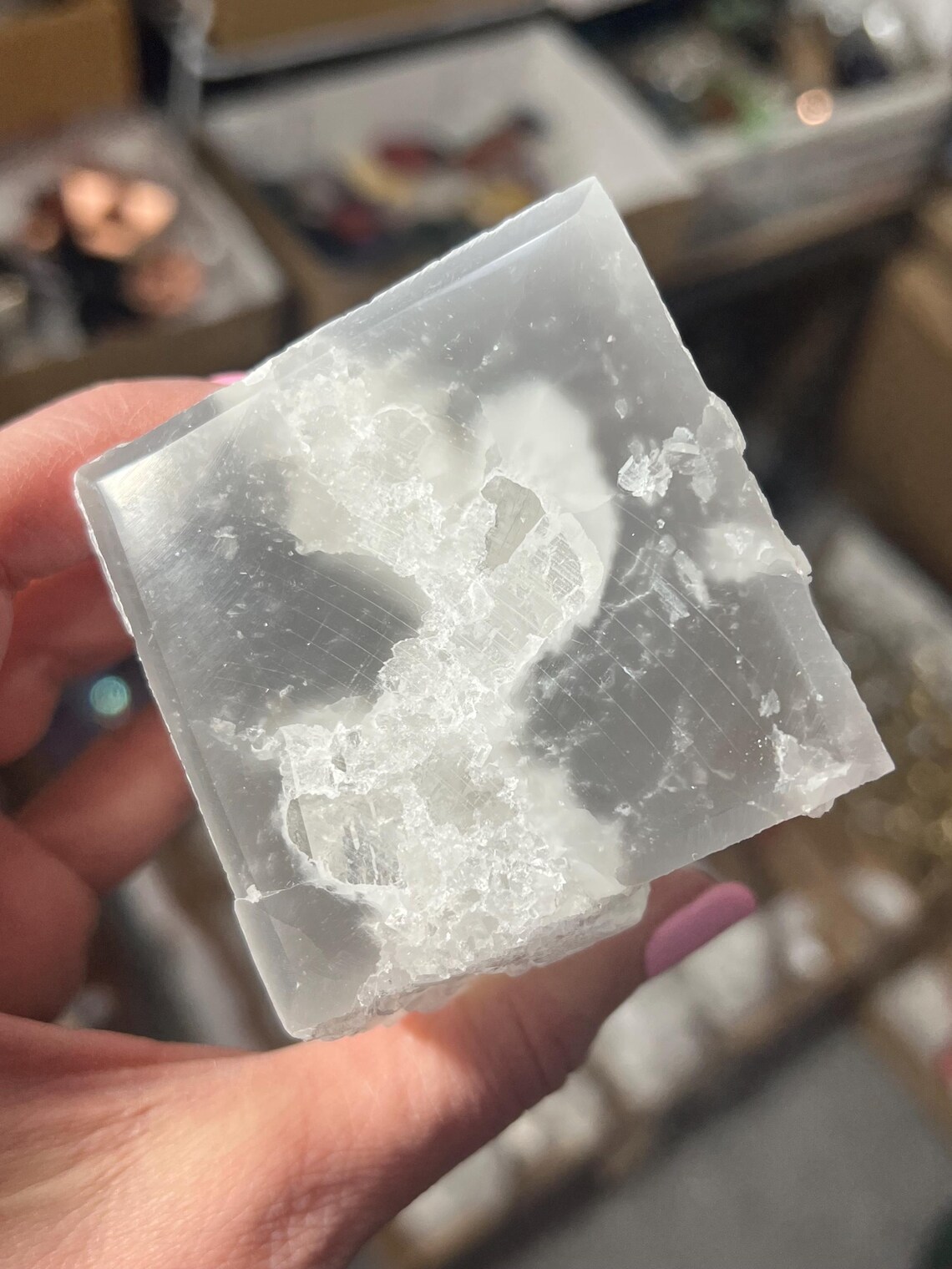 NEW Ulexite “TV Rock” Cube, Television Stone, Television Rock, TV Stone ...