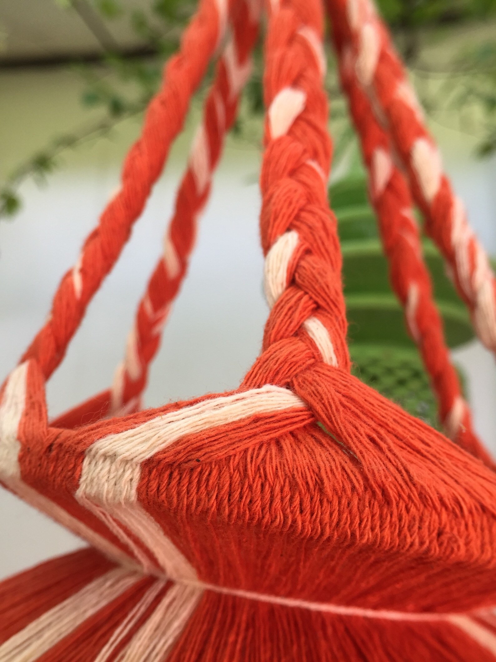 Fire orange macrame lamp shade boho macrame chandelier | Etsy