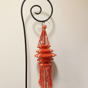 Fire Orange Macrame Lamp Shade, Boho Macrame Chandelier Pendant Light ...