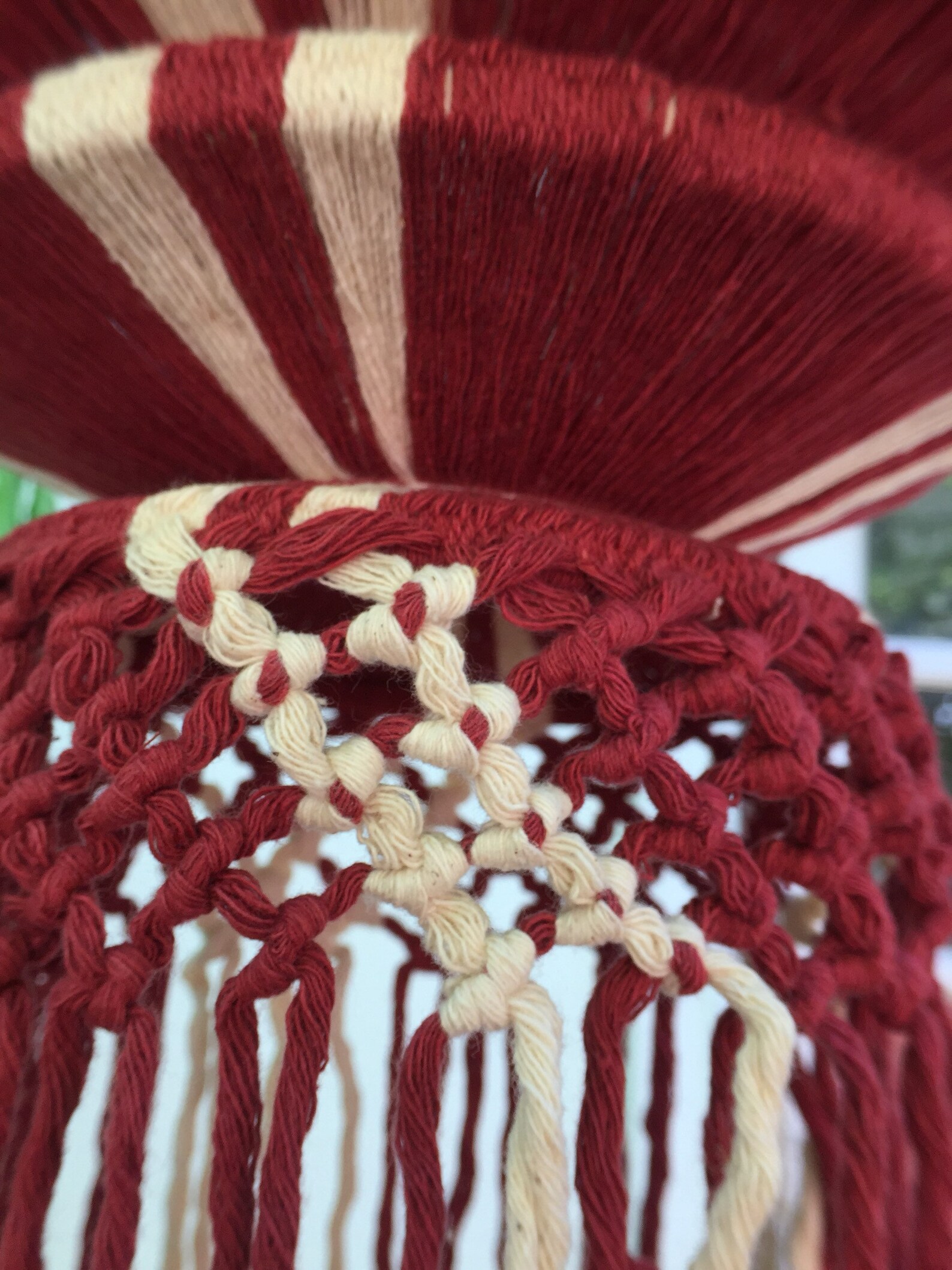 Currant Red Macrame Lamp Shade Boho Macrame Lantern Macrame | Etsy