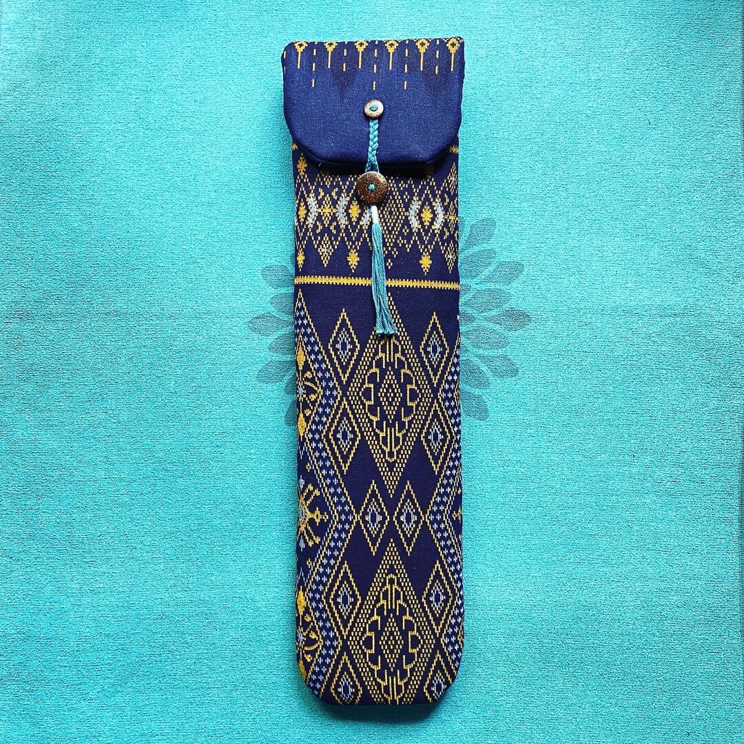 Navy Blue Native American Style Flute Bag , Cotton Bag - Etsy