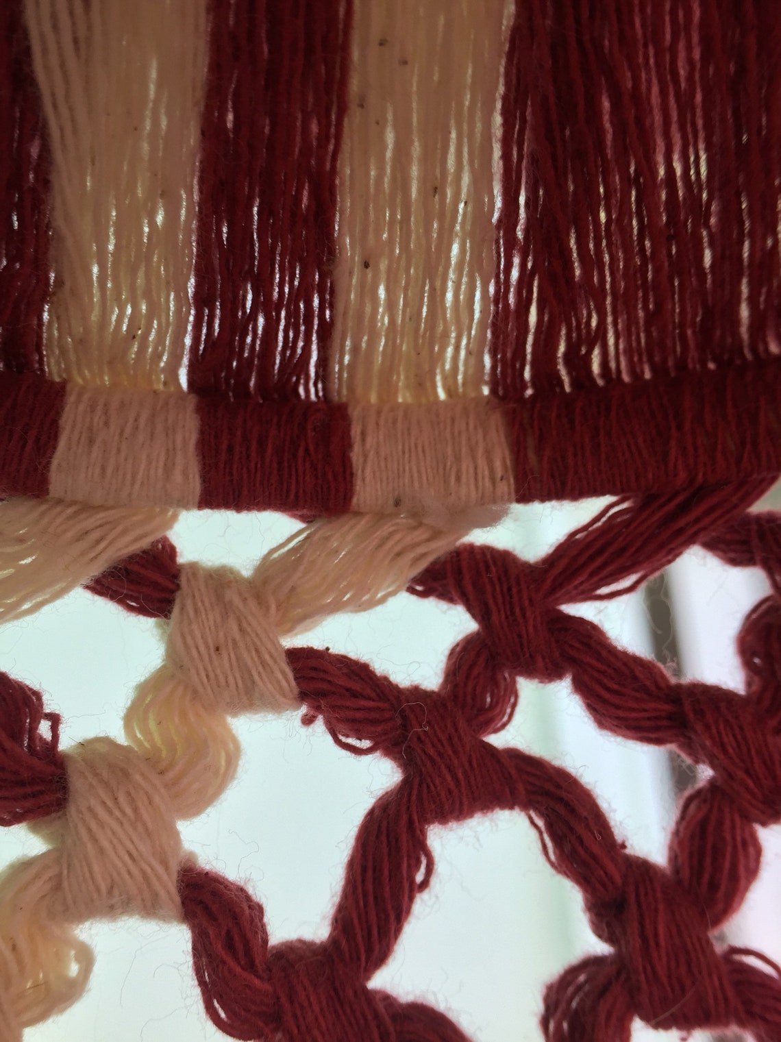 Currant Red Macrame Lamp Shade Boho Macrame Lantern Macrame | Etsy