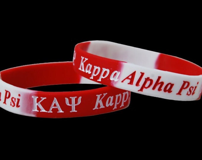 Kappa Alpha Psi Fraternity Crimson & Crème Leather Bracelet. sandz 7RD ...