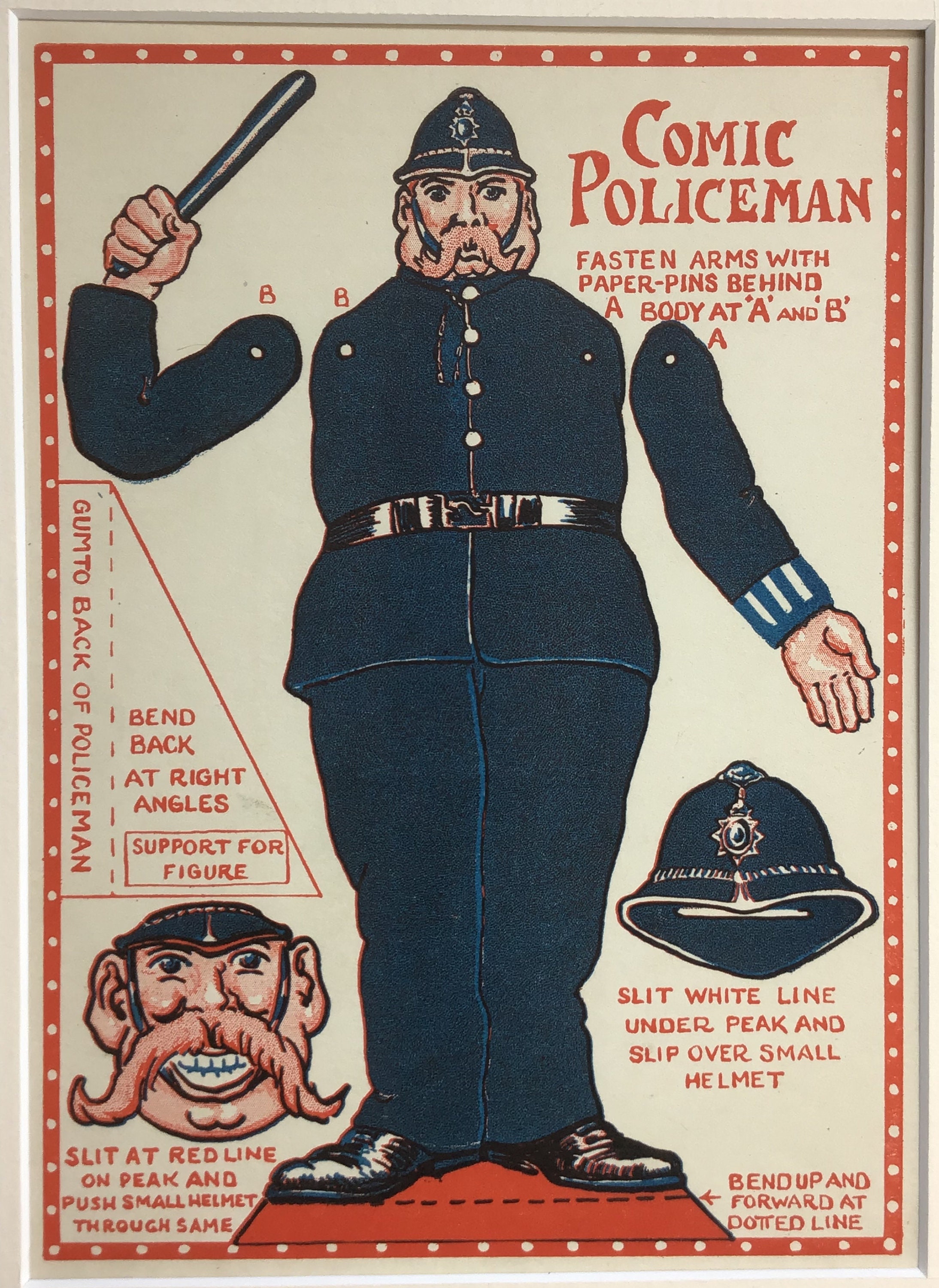 Vintage Comic Policeman Print Cut Out Toy Circa 1920s - Etsy New Zealand