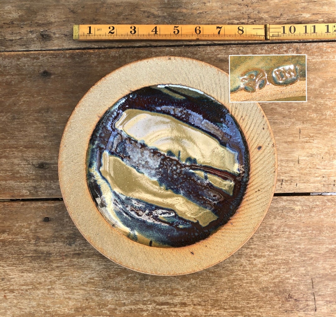 Vintage Studio Pottery Plate by David Winkley b. 1939 Vellow Pottery ...