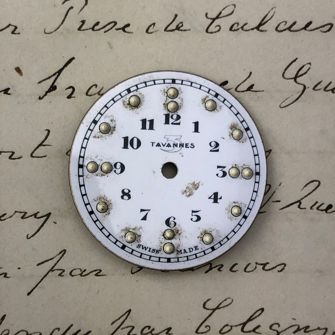 Antique Enamel Watch Dial Tavannes 3 WW1 Craft Supplies Ref: 2 - Etsy