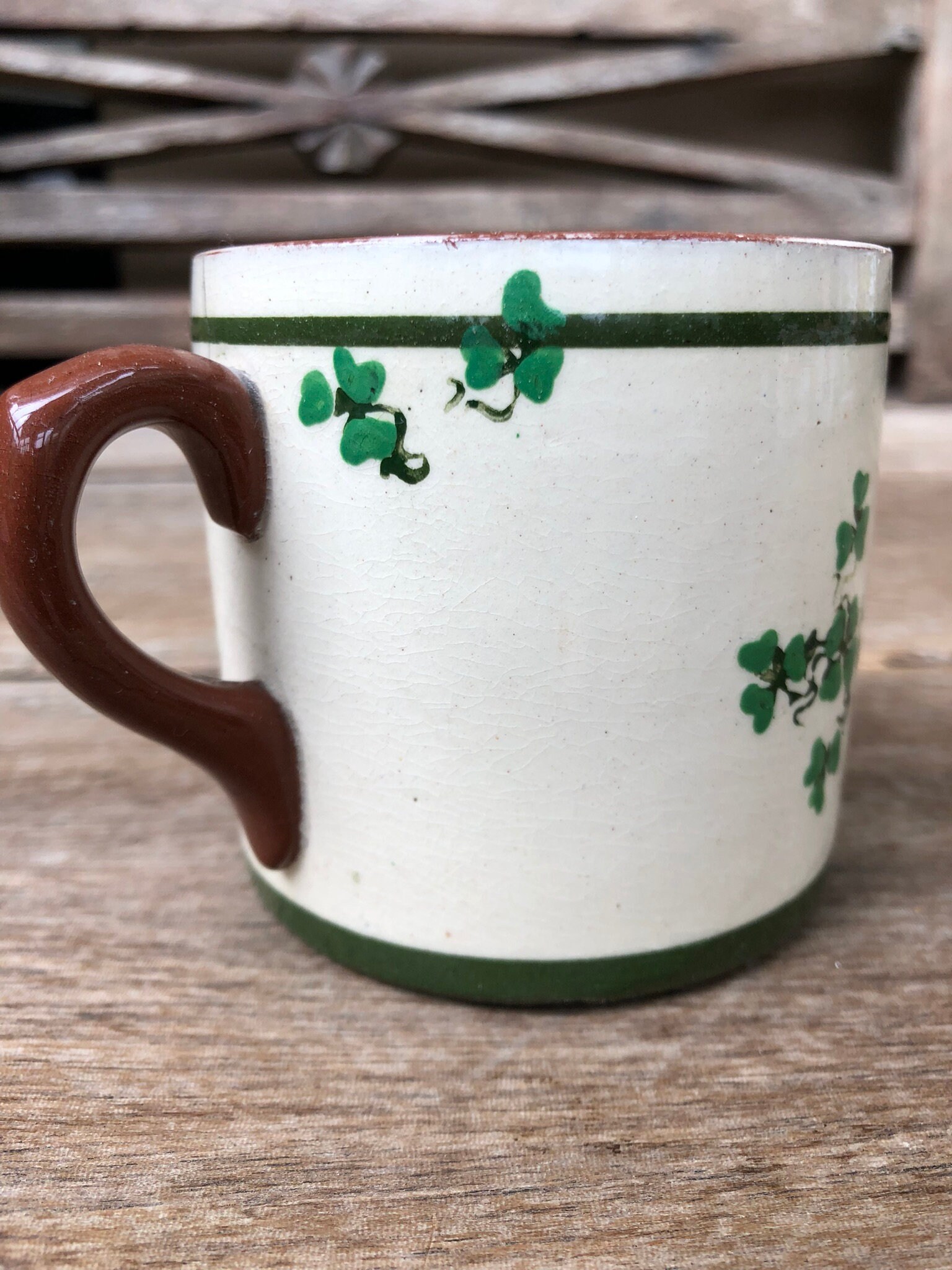 Antique Carrig Ware Pottery Mug From Ireland With Shamrock Design - Etsy