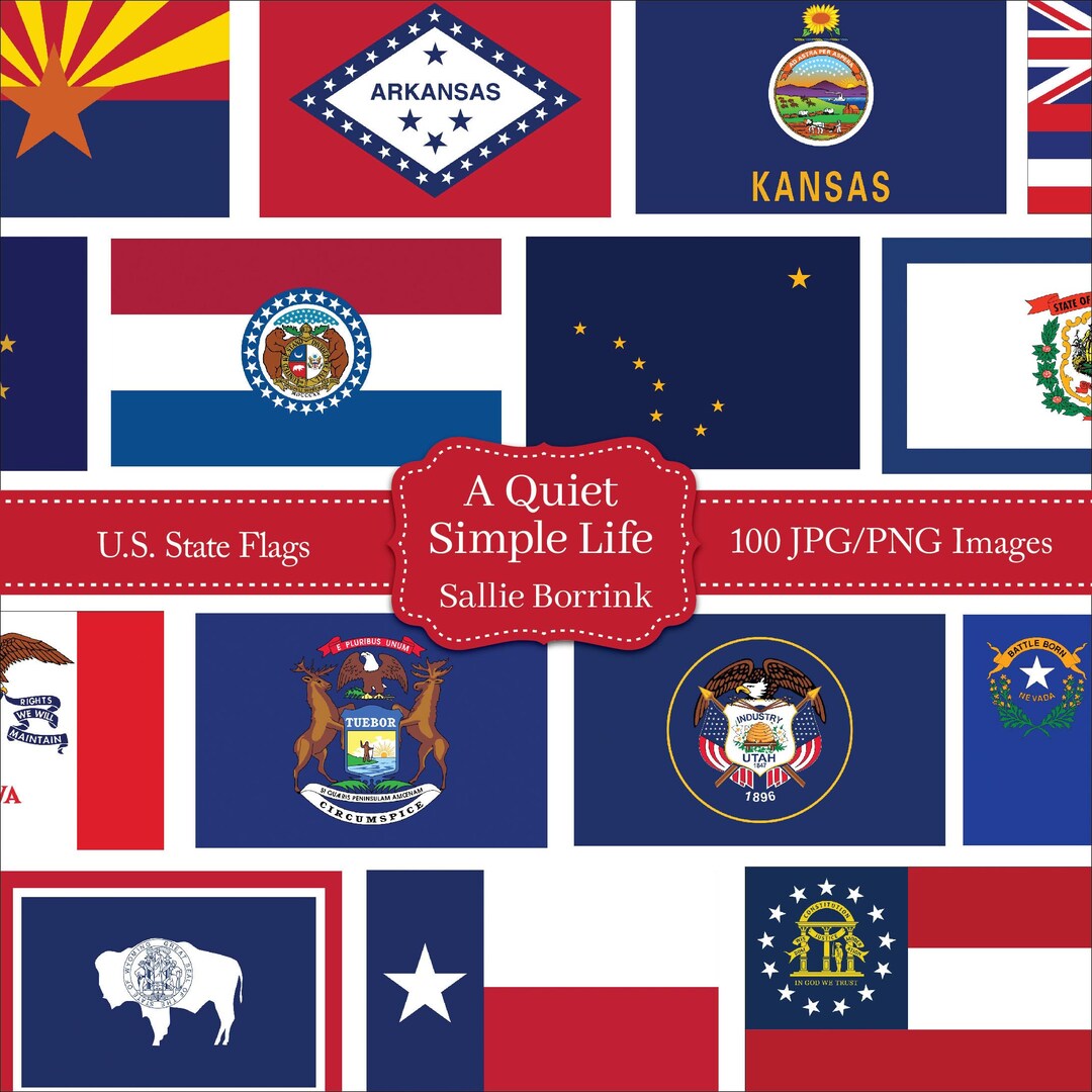 U.S. State Flags Clip Art - Etsy