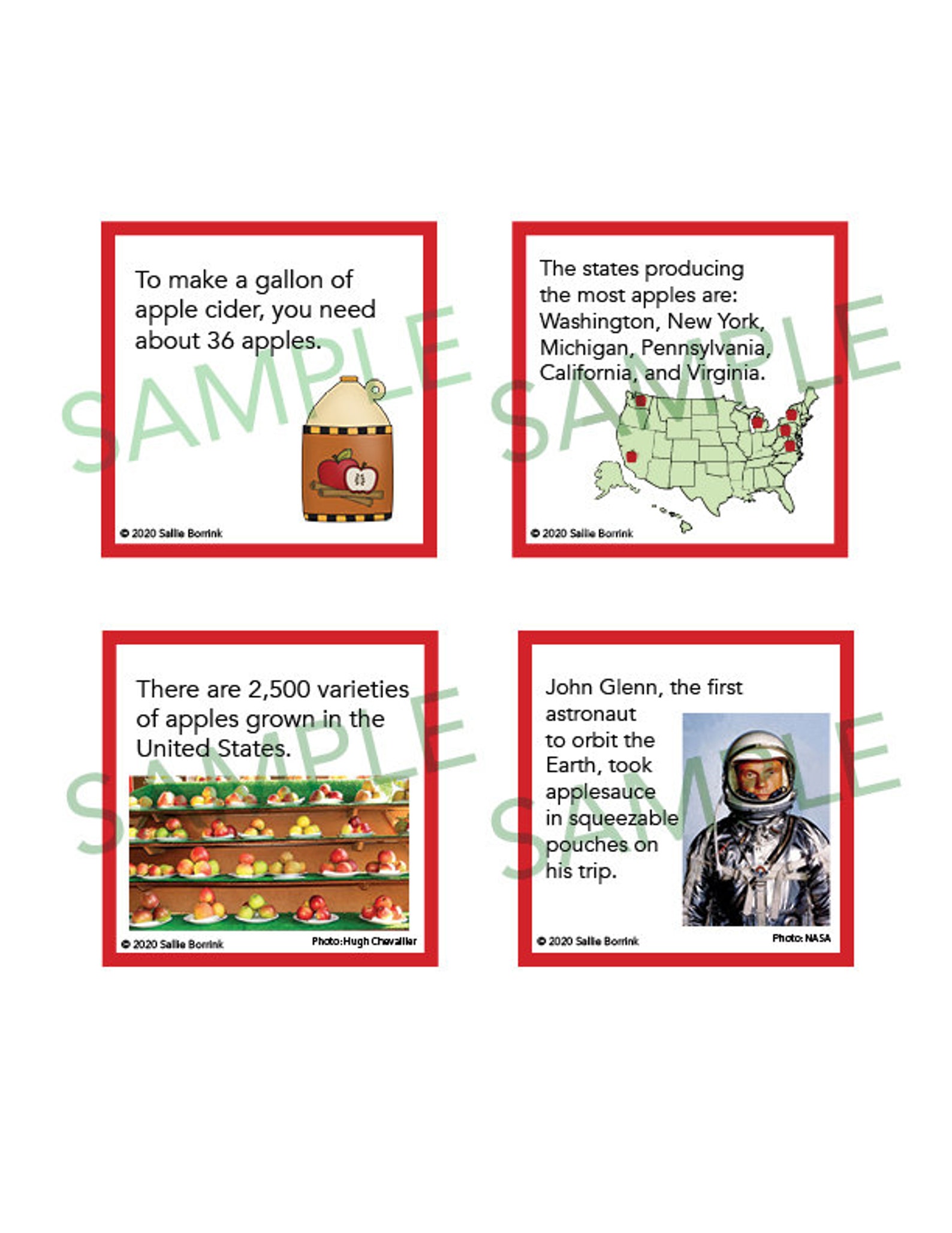 Apples Fun Facts Cards – Printable Activity - Etsy