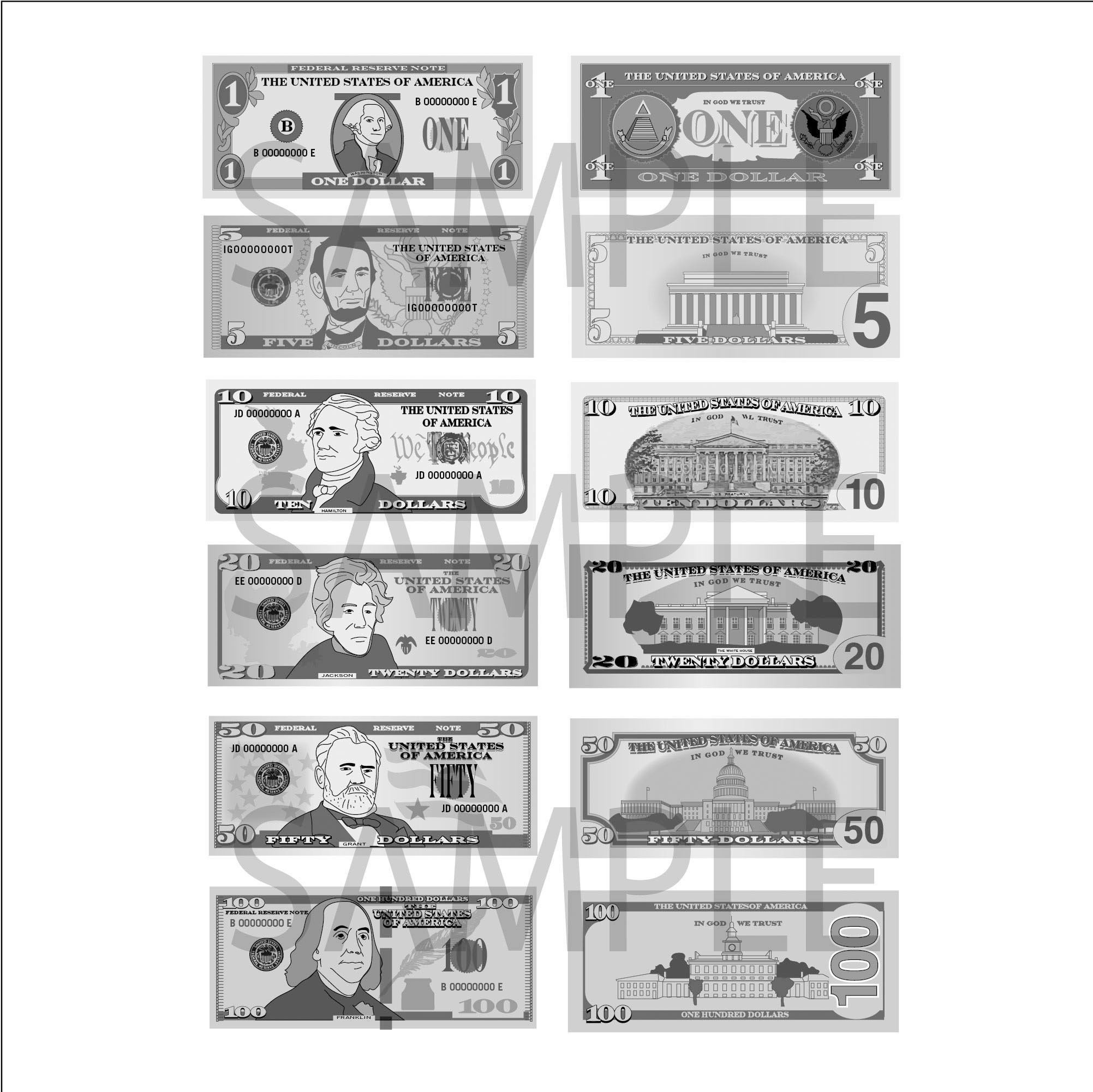 U.S. Money Moveable Clip Art for Digital Resources - Etsy