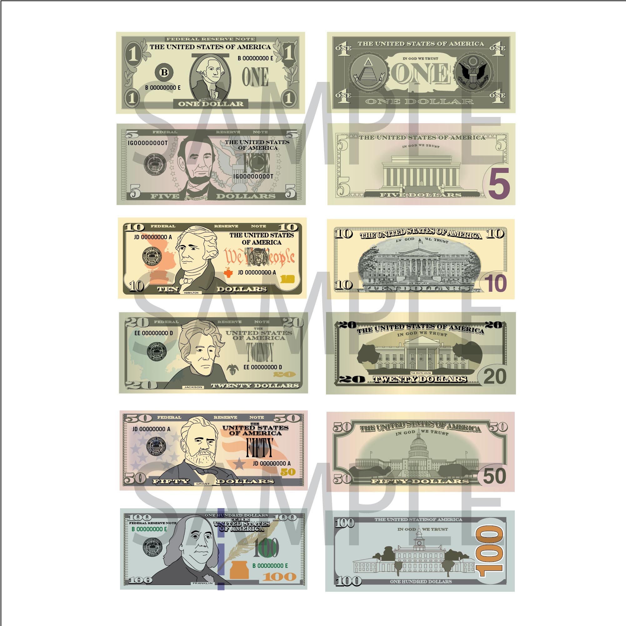 U.S. Money Moveable Clip Art for Digital Resources - Etsy