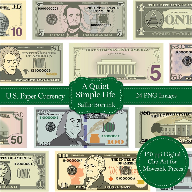 U.S. Money Moveable Clip Art for Digital Resources - Etsy