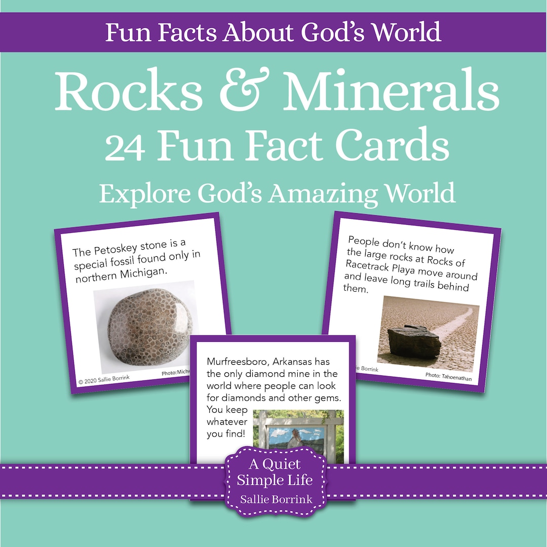 Rocks and Minerals Fun Fact Cards – Printable Activity - Etsy