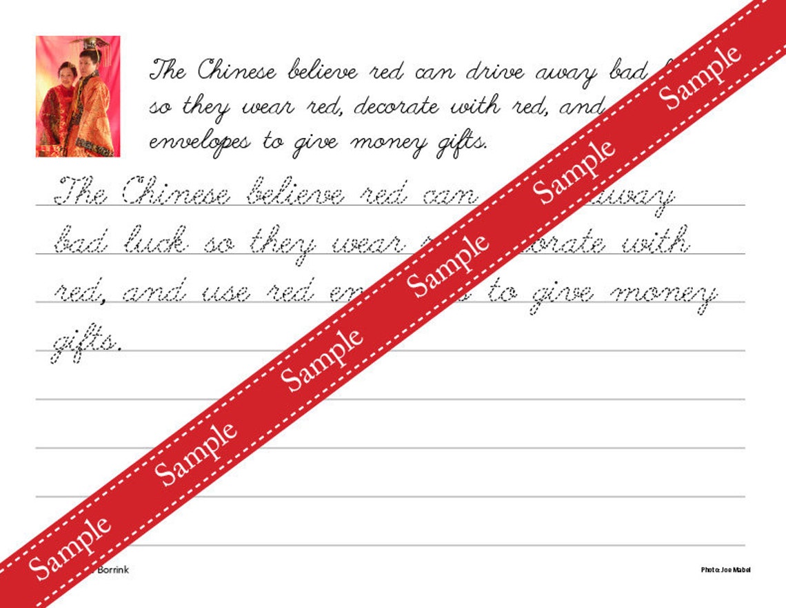 Chinese New Year Copywork – Print and Cursive Worksheets - Etsy
