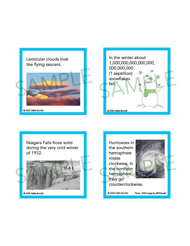 Weather Fun Facts Cards – Printable Activity - Etsy