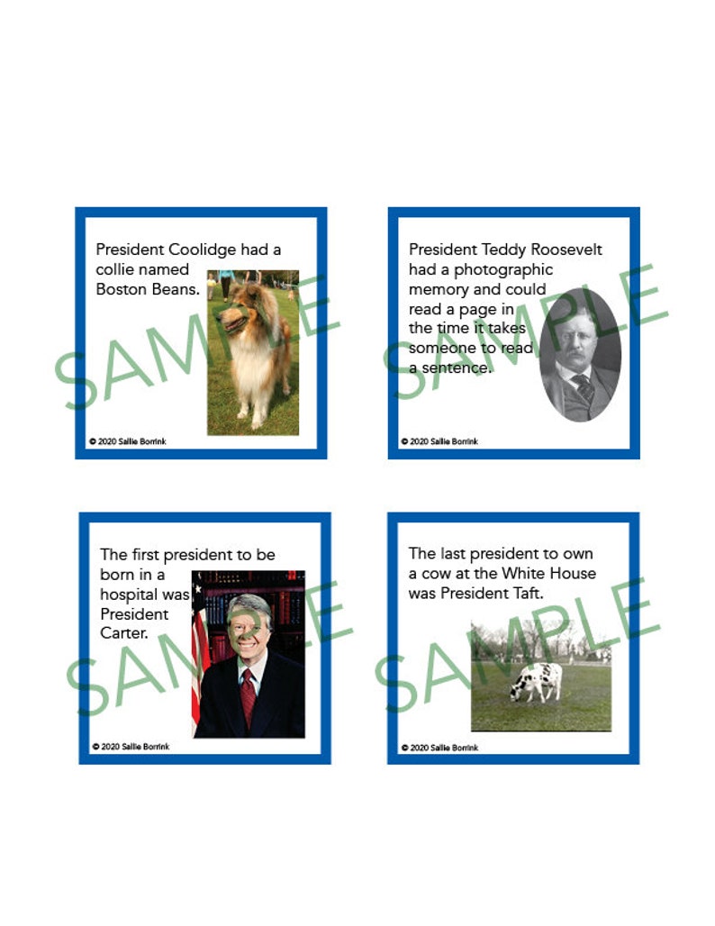 U.S. Presidents Fun Facts Cards – Printable Activity - Etsy