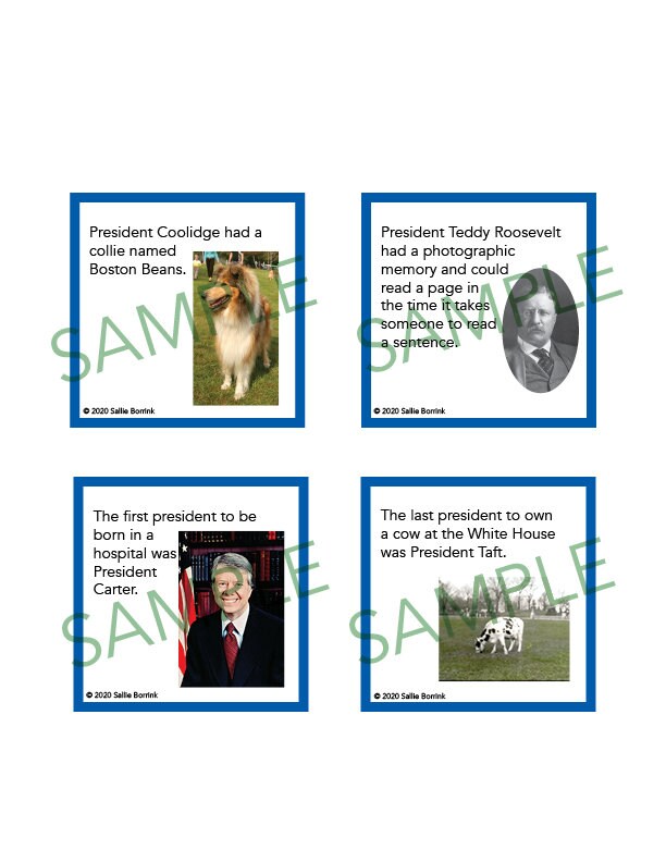 U.S. Presidents Fun Facts Cards – Printable Activity - Etsy