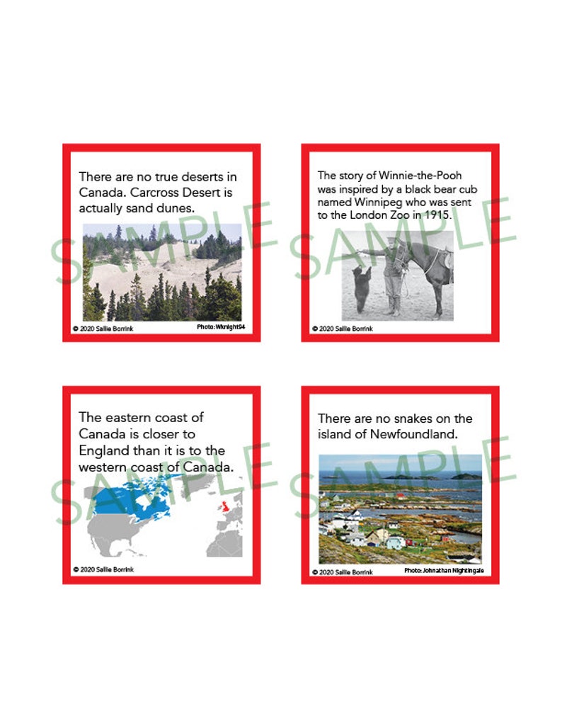 Canada Fun Facts Cards – Printable Activity - Etsy