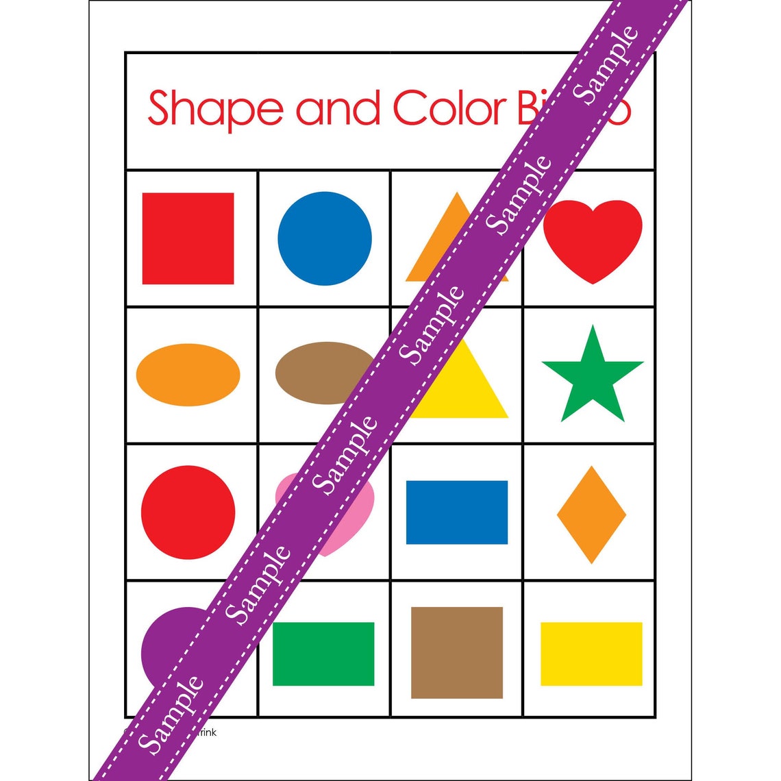 Shapes and Colors Bingo Game Printable Cards 4×4 - Etsy