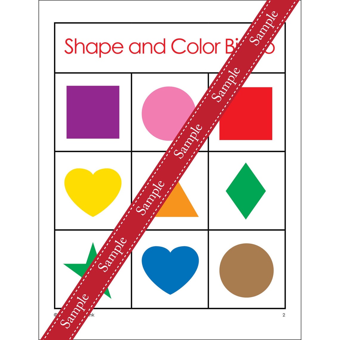 Shapes and Colors Bingo Printable Game 33 - Etsy