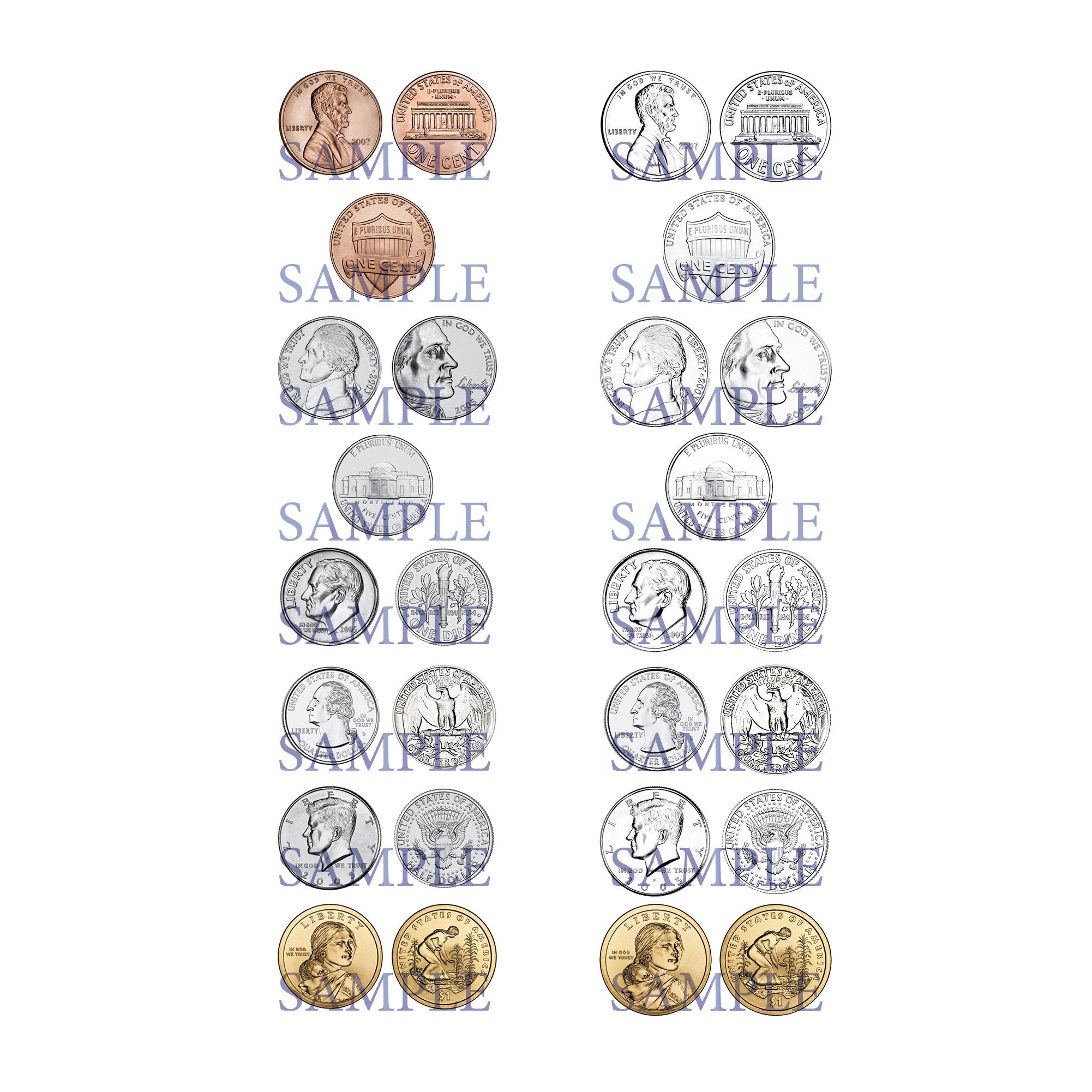 U.S. Coins Clip Art - Etsy