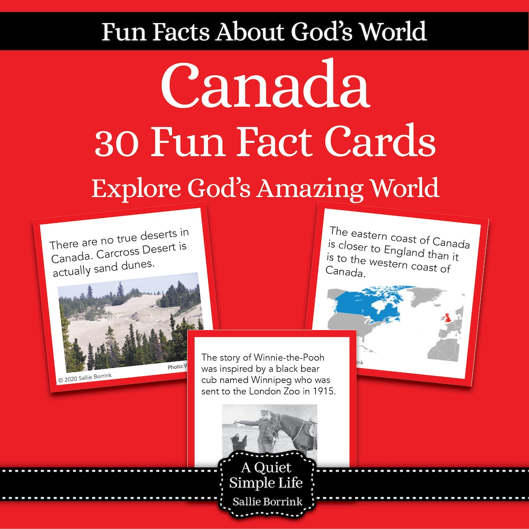 Canada Fun Facts Cards – Printable Activity - Etsy