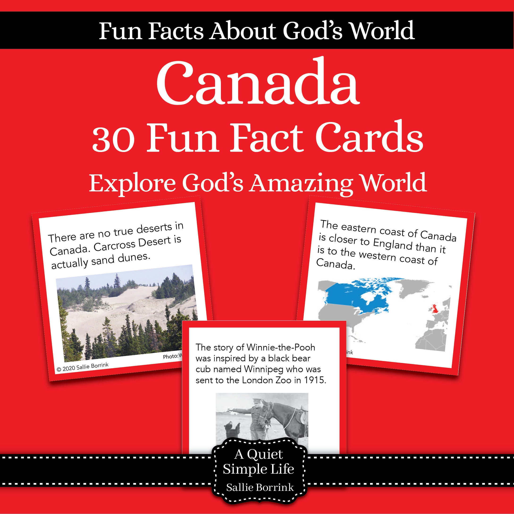 Canada Fun Facts Cards – Printable Activity - Etsy
