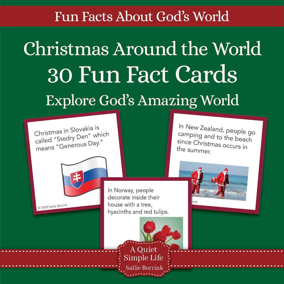 Christmas Around the World Fun Facts Cards – Printable Activity - Etsy