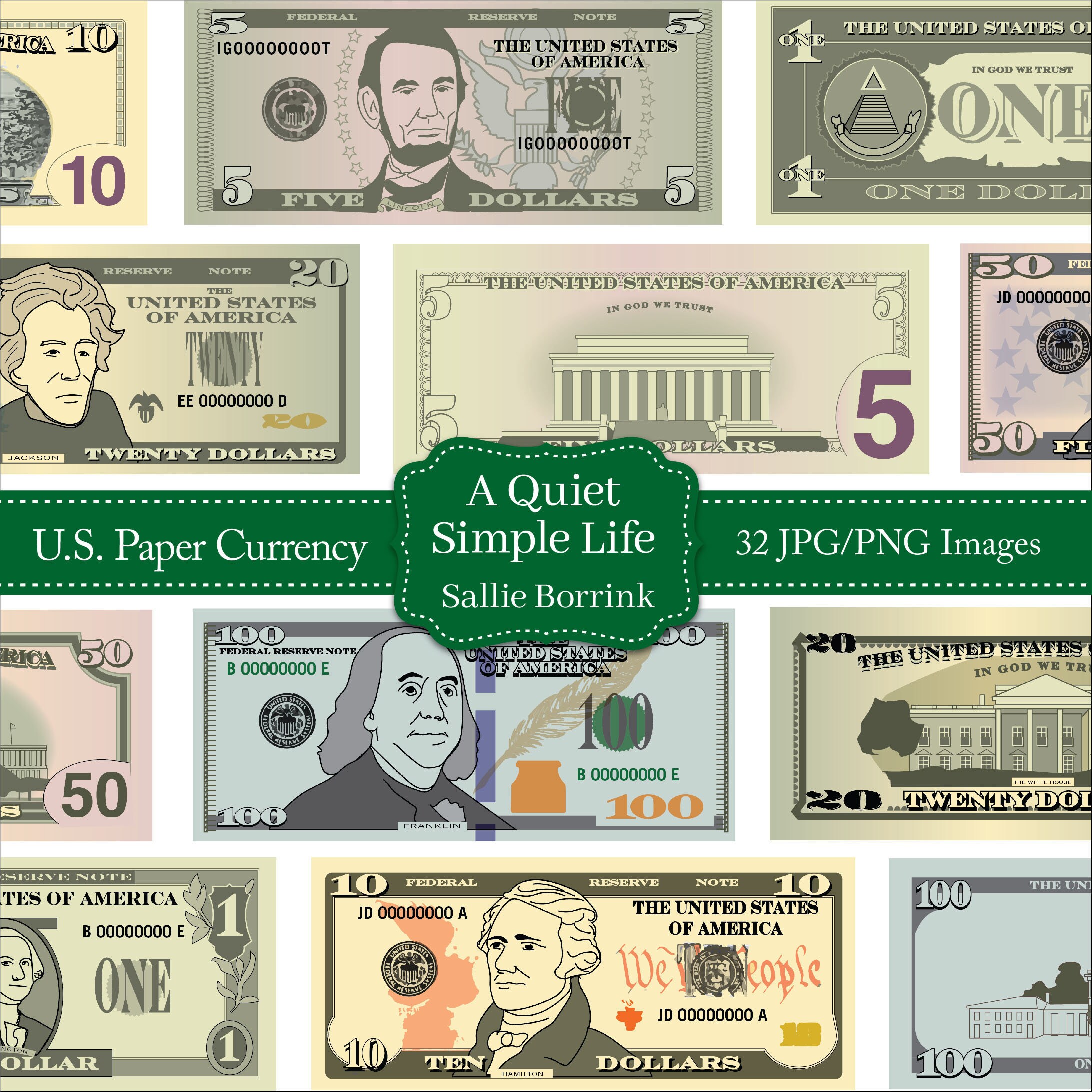 U.S. Paper Money Clip Art - Etsy