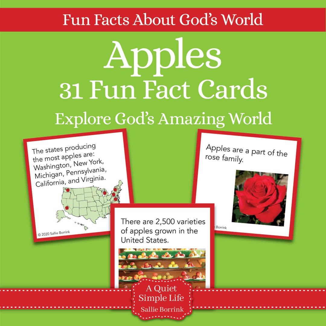 Apples Fun Facts Cards – Printable Activity - Etsy