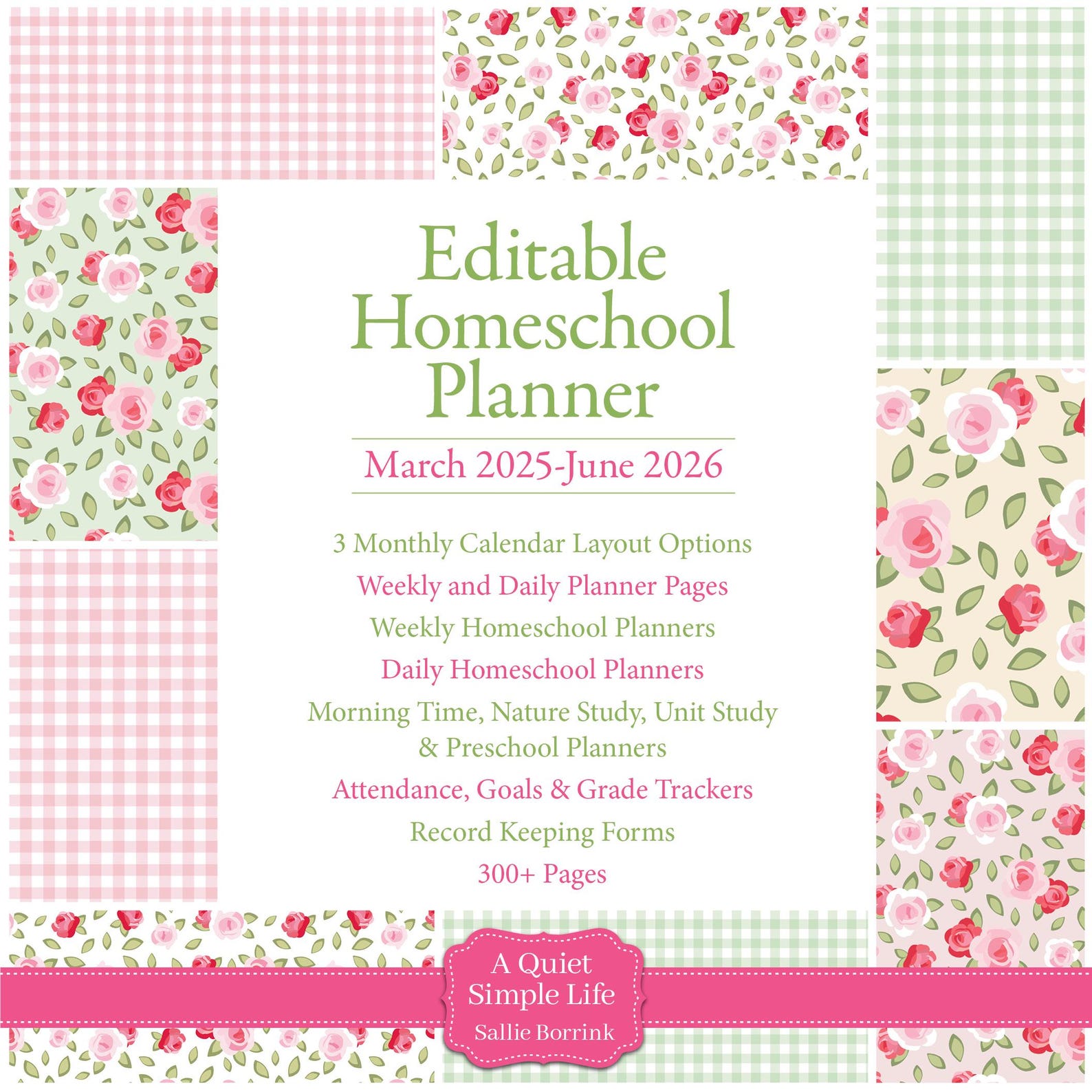 Cottage Rose & Sage Editable Homeschool Planner for March 2025 – June ...