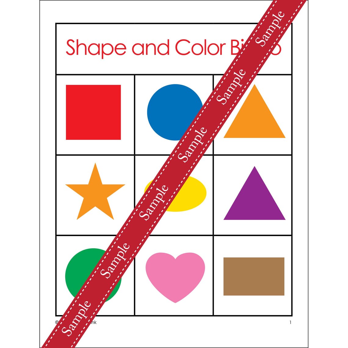 Shapes and Colors Bingo Printable Game 33 - Etsy