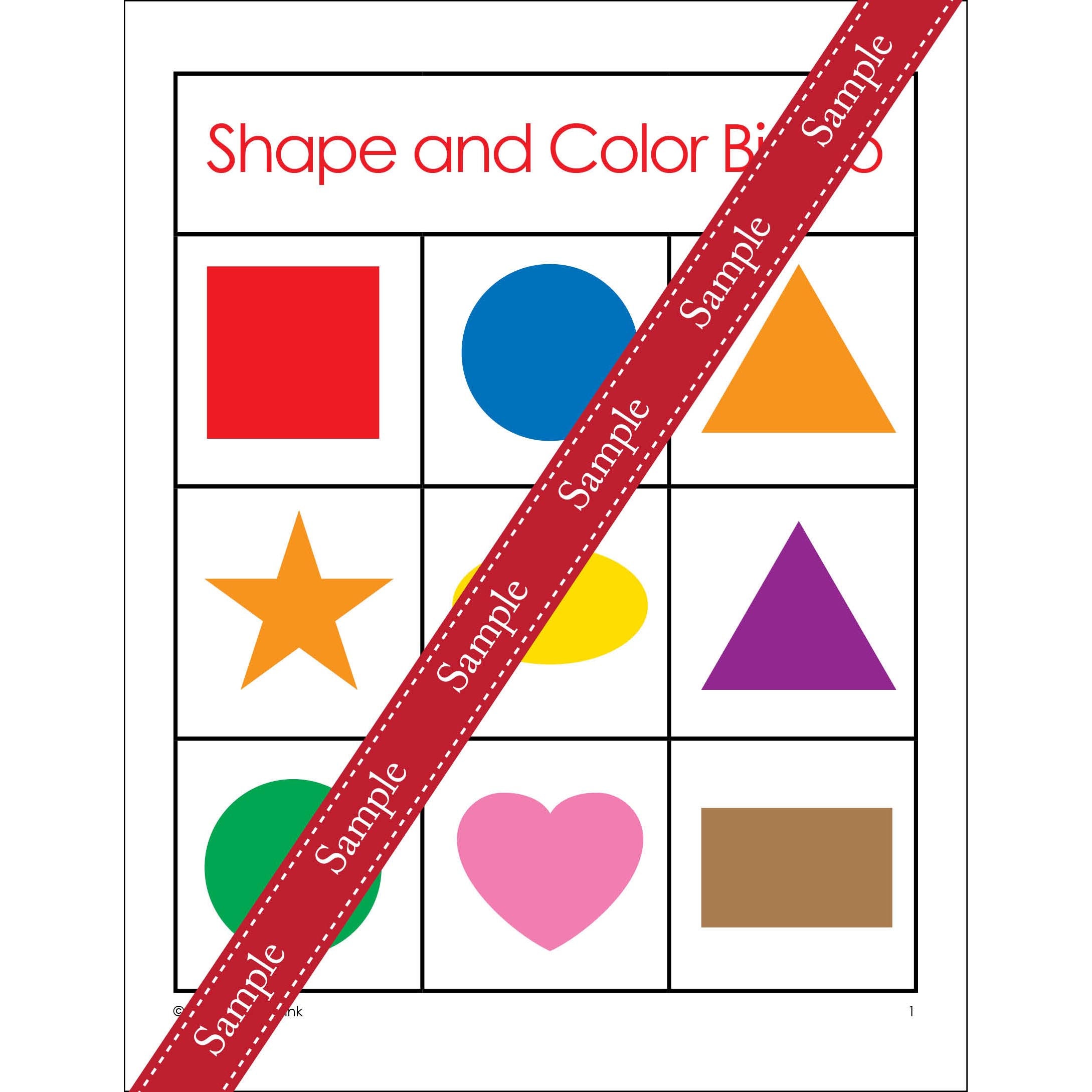 Shapes and Colors Bingo Printable Game 33 - Etsy