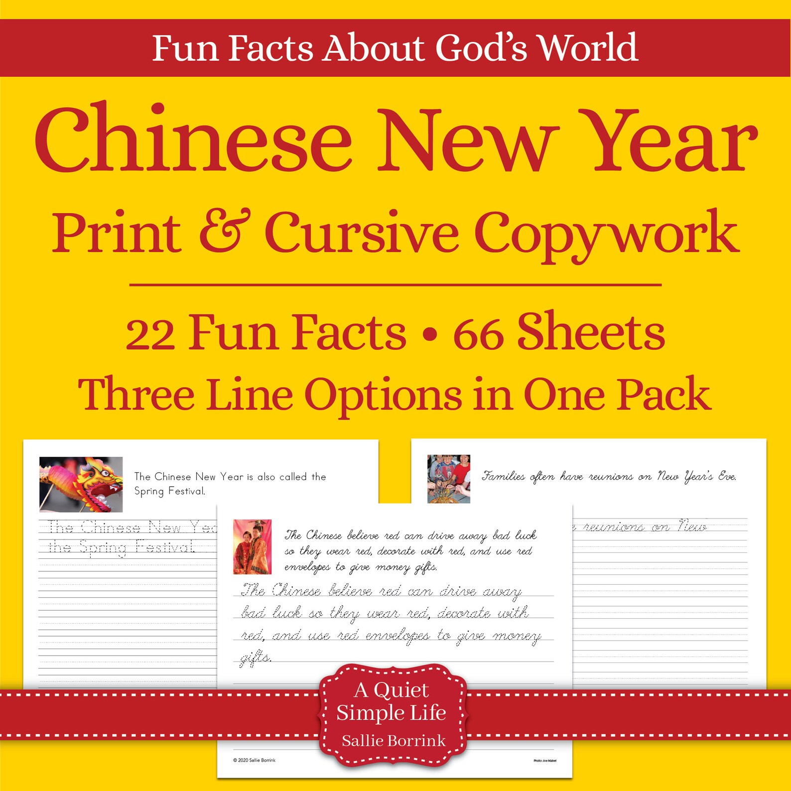 Chinese New Year Copywork – Print and Cursive Worksheets - Etsy