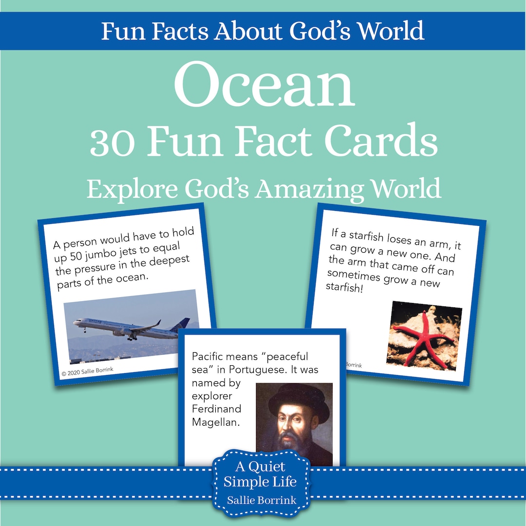 Ocean Fun Facts Cards – Printable Activity - Etsy