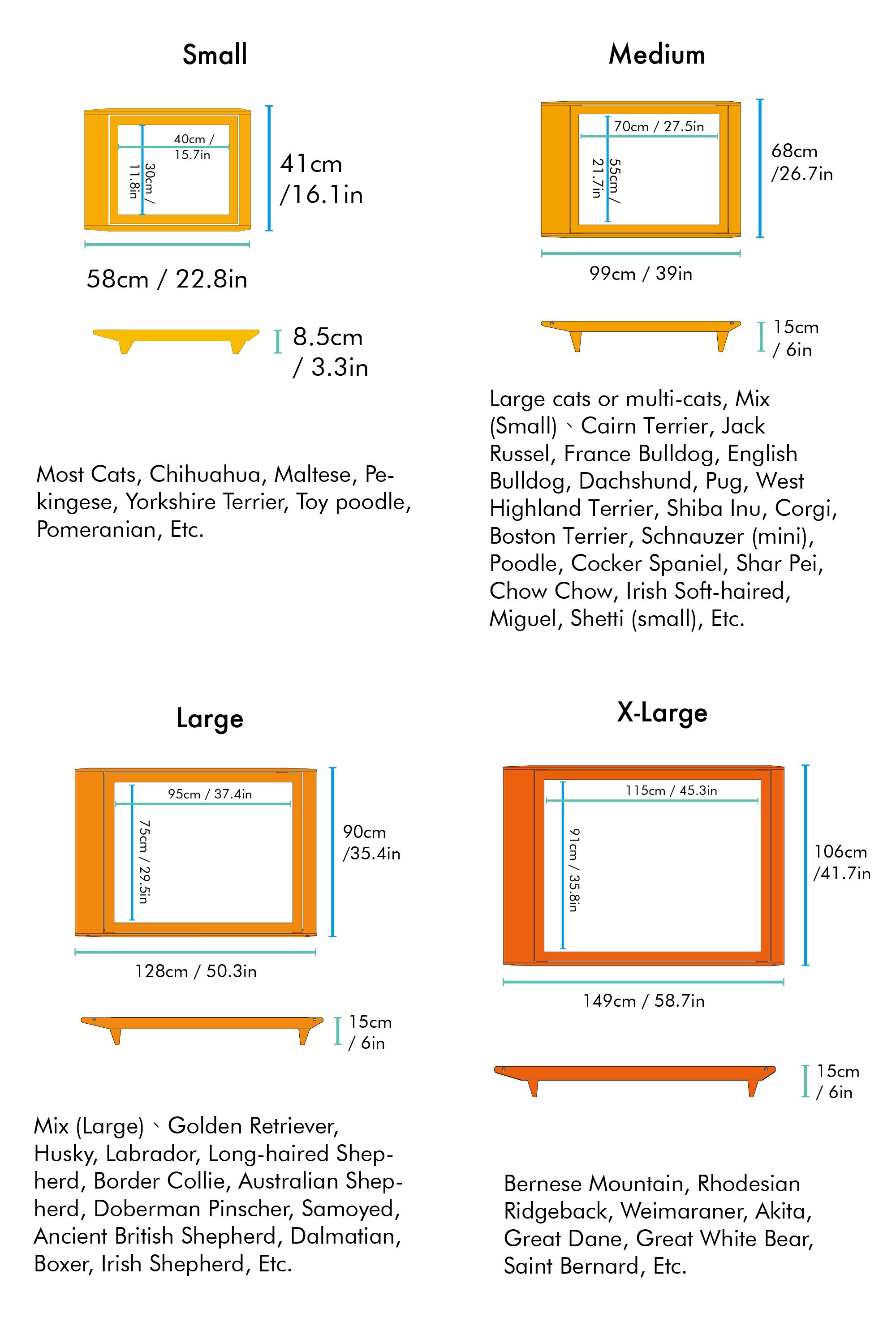 Daydream Pet Bed Small & Medium size elevated Cat dog bed | Etsy