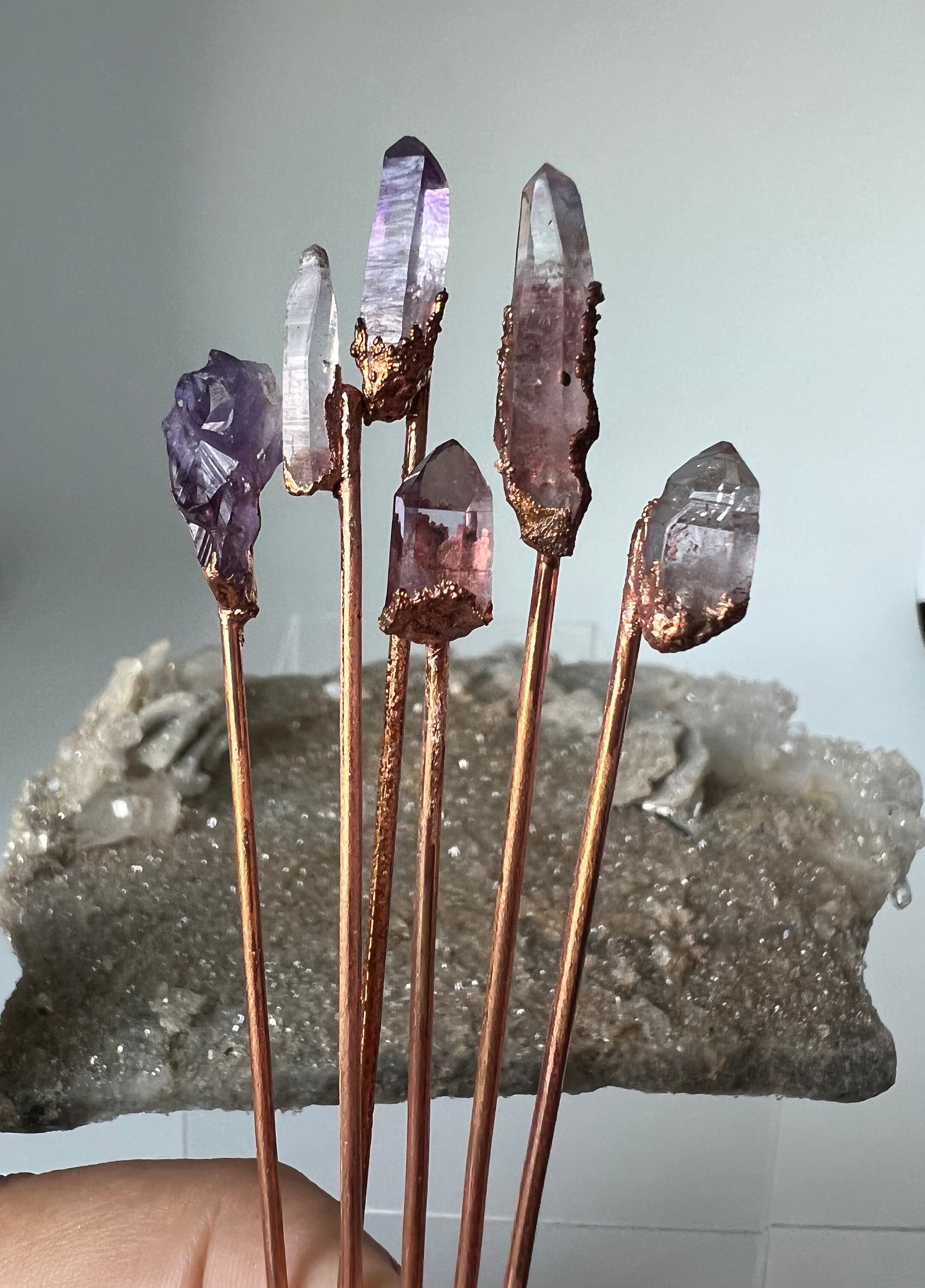 Dainty Raw Amethyst Crystal Hair Stick Boho Wedding Boho - Etsy