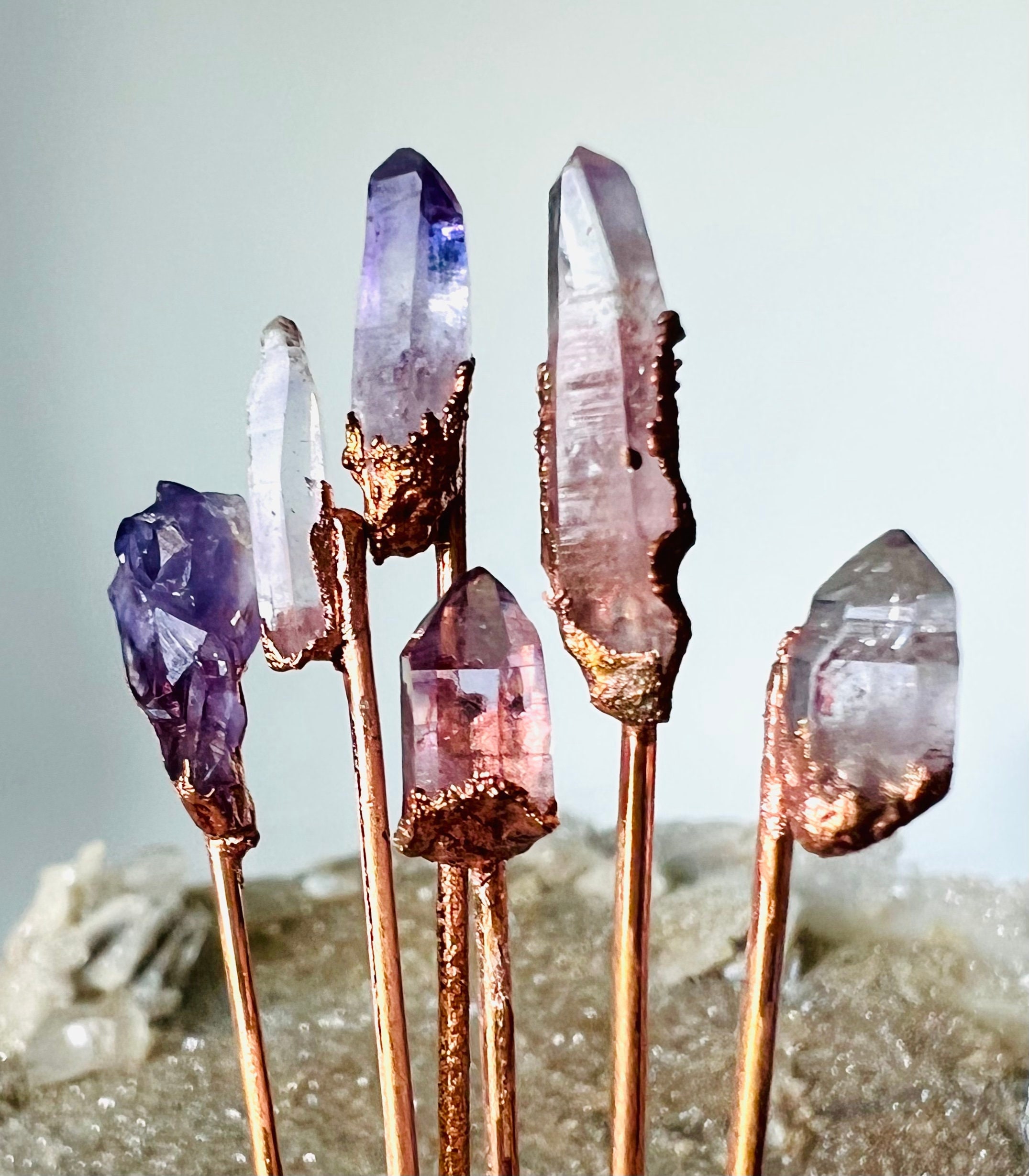 Dainty Raw Amethyst Crystal Hair Stick Boho Wedding Boho - Etsy
