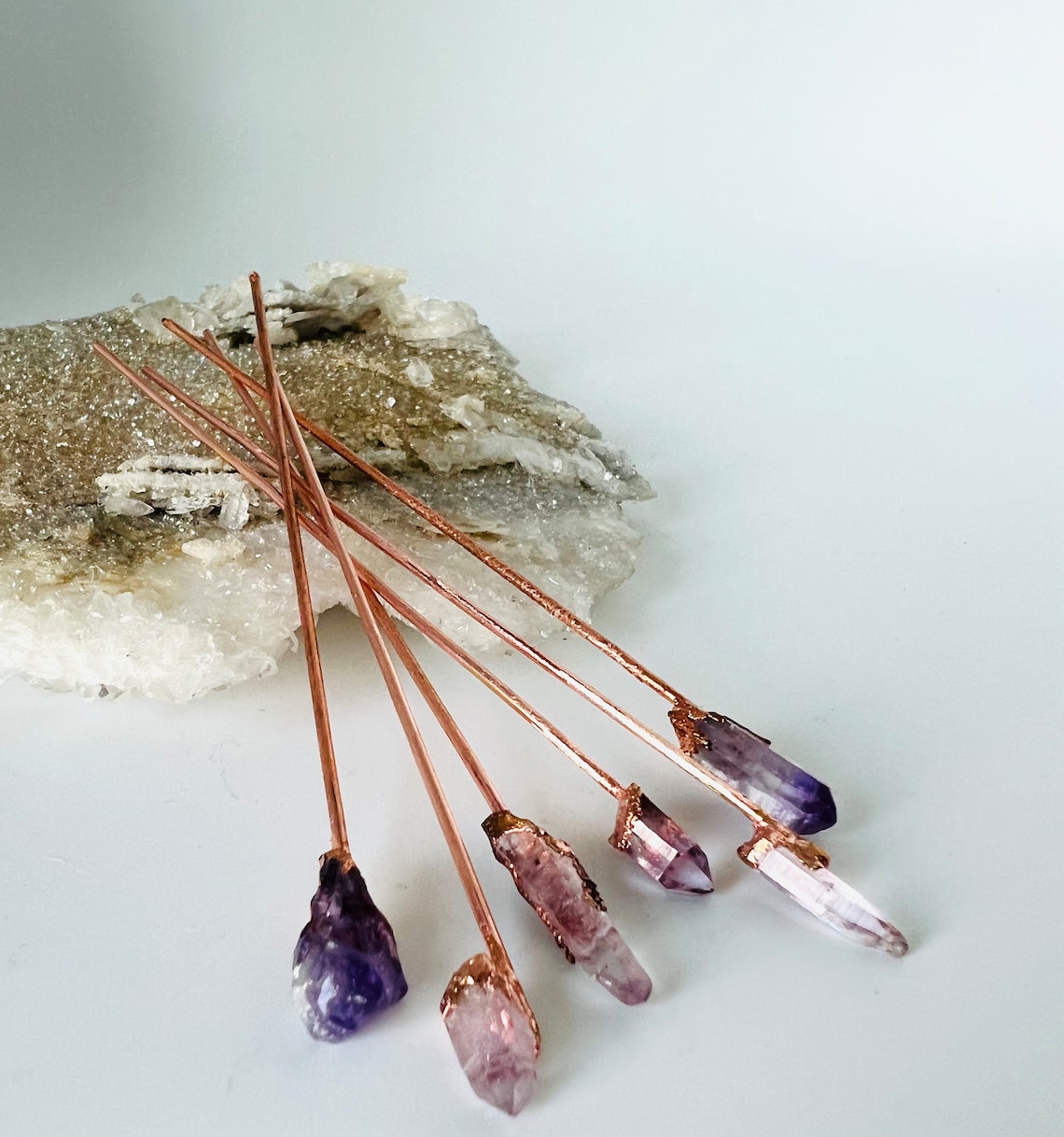 Dainty Raw Amethyst Crystal Hair Stick Boho Wedding Boho - Etsy