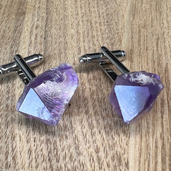 Amethyst Cufflinks - Etsy