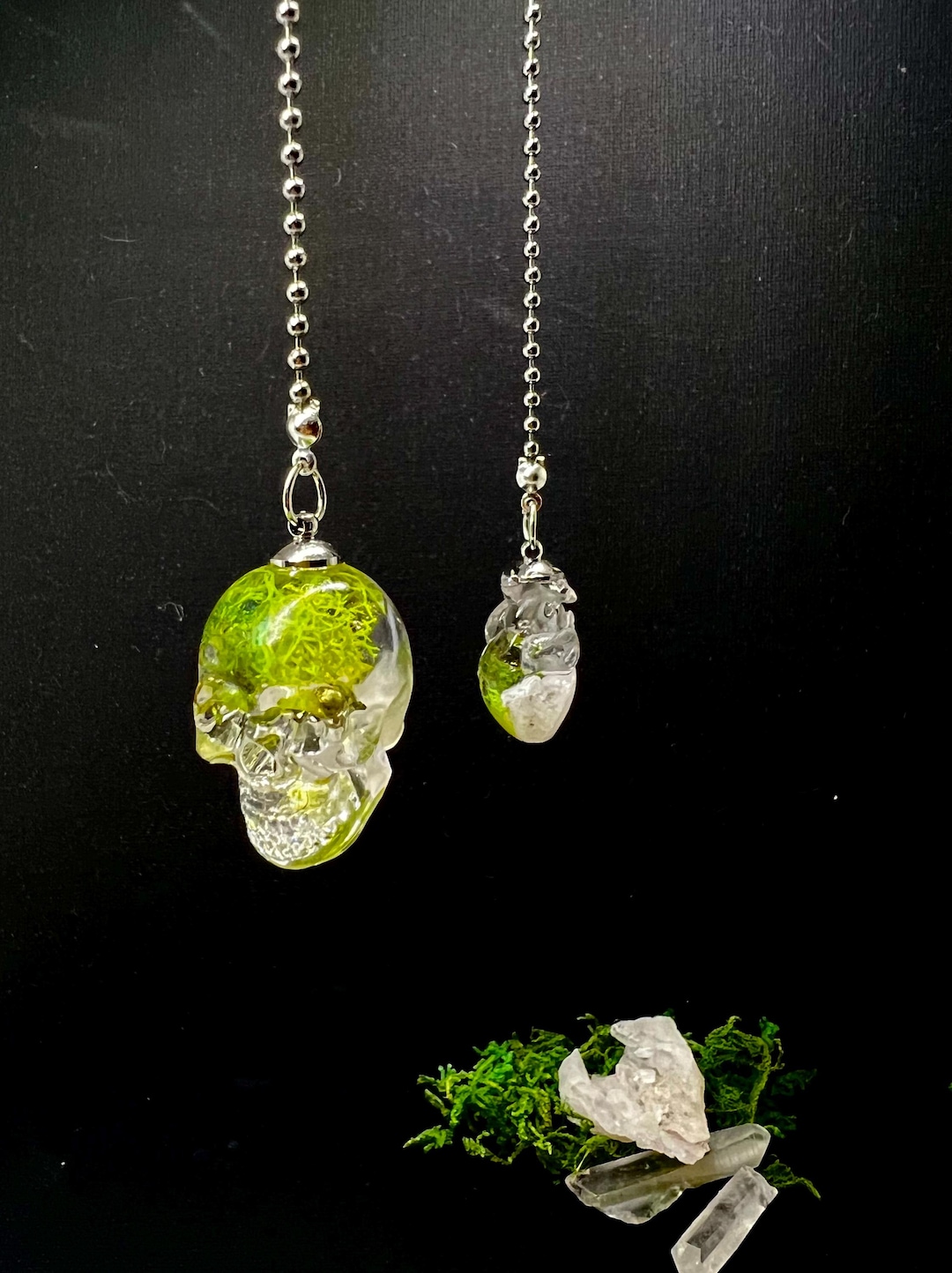 Crystal Fan Pull Set | Spooky Fan Pull Gift | Moody Home Decor | Skull ...