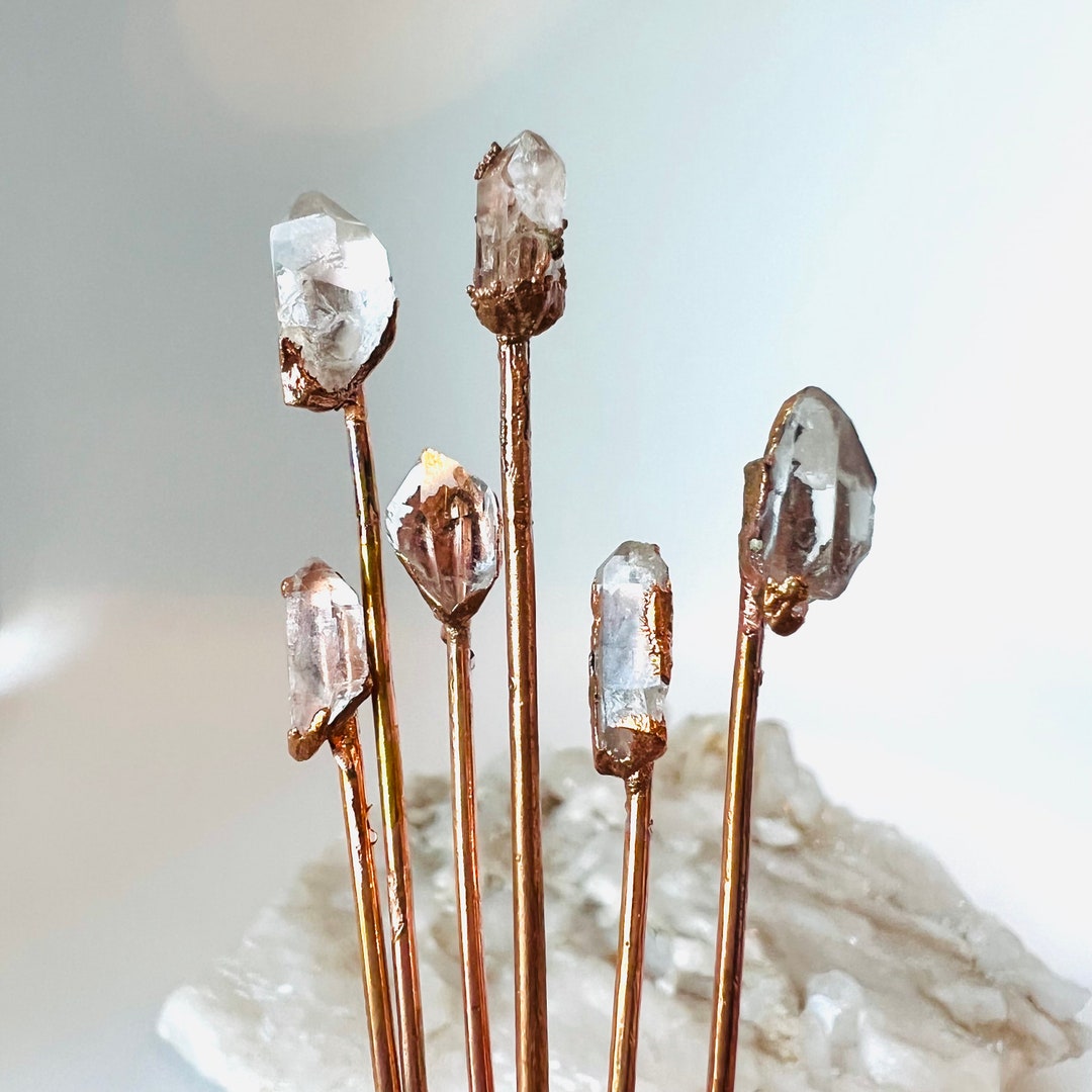 Dainty Raw Quartz Crystal Hair Stick | Ready to Ship | Boho Wedding ...