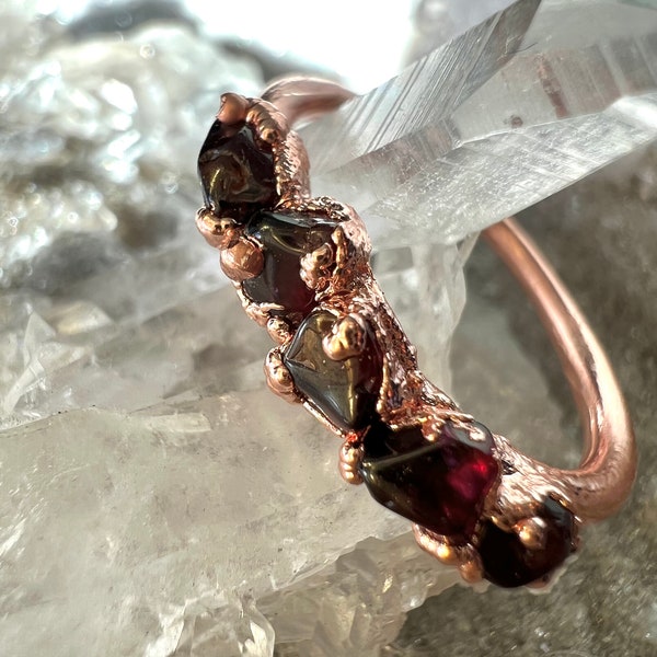 Garnet Ring - Etsy