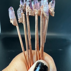 Dainty Raw Amethyst Crystal Hair Stick | Boho Wedding | Boho Amethyst ...