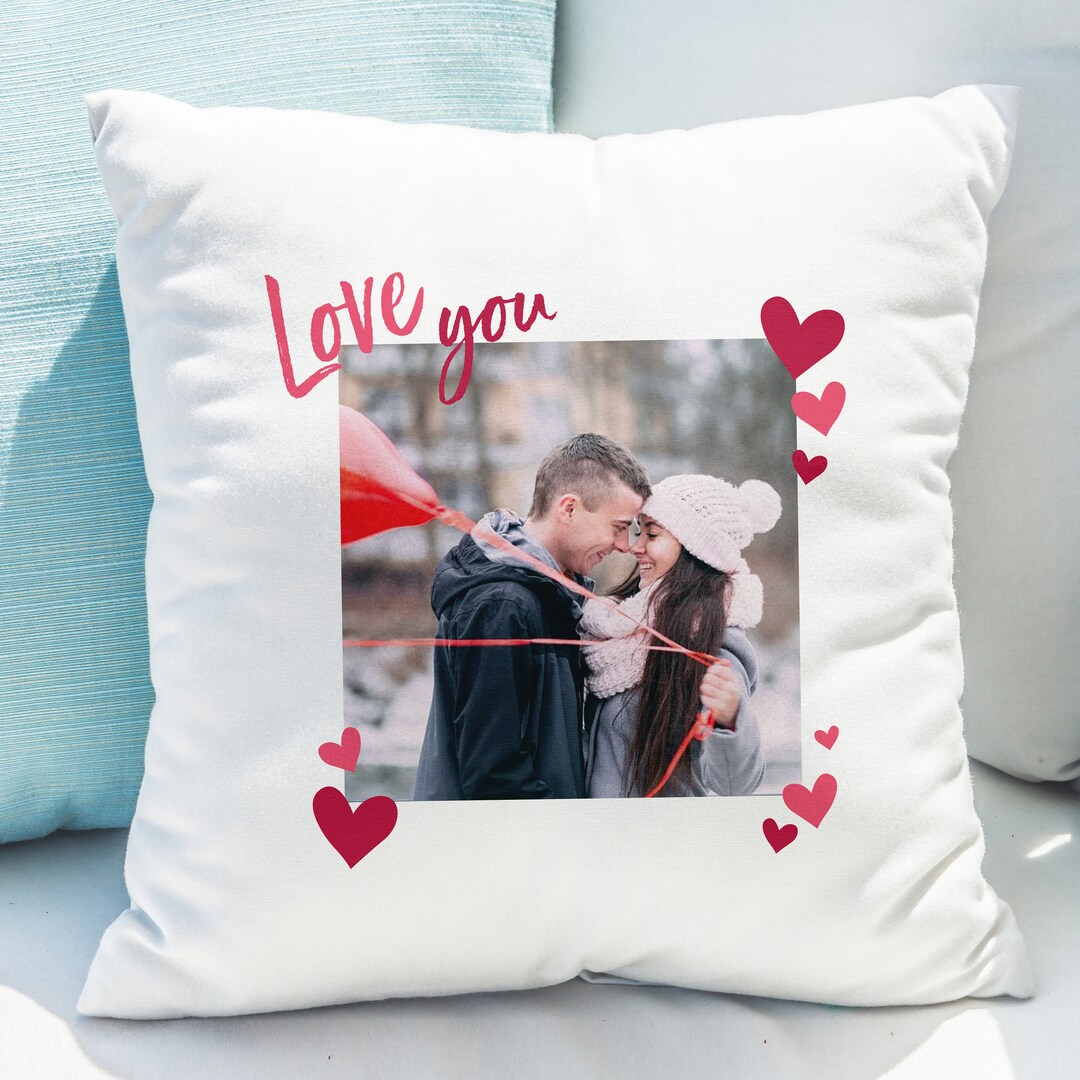 Personalised Love You Photo Upload Cushion Gift for Couples, Him or Her ...