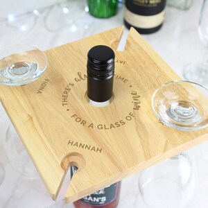 Personalised ...time for a Glass of Wine Four Wine Glass Holder ...